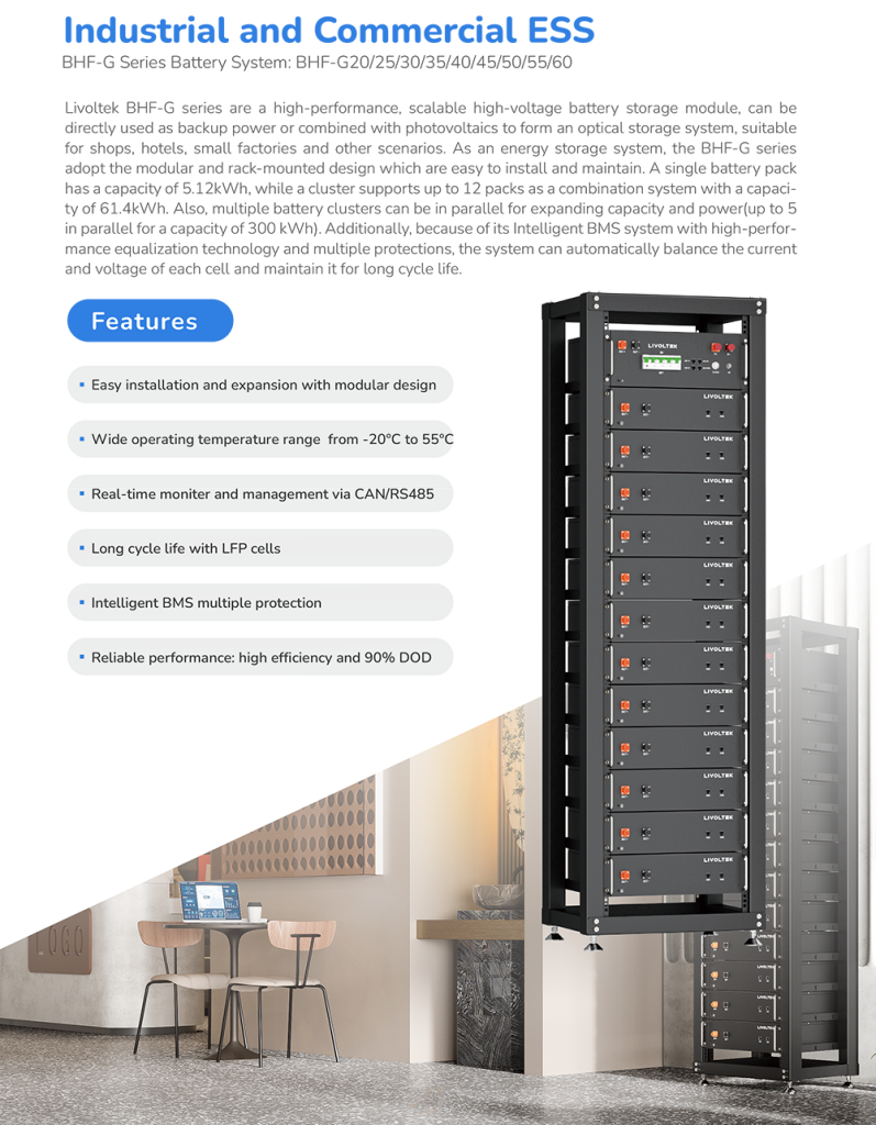 Scalable High-Voltage Battery Storage Module 50kWh BHF-G50 - Livoltek