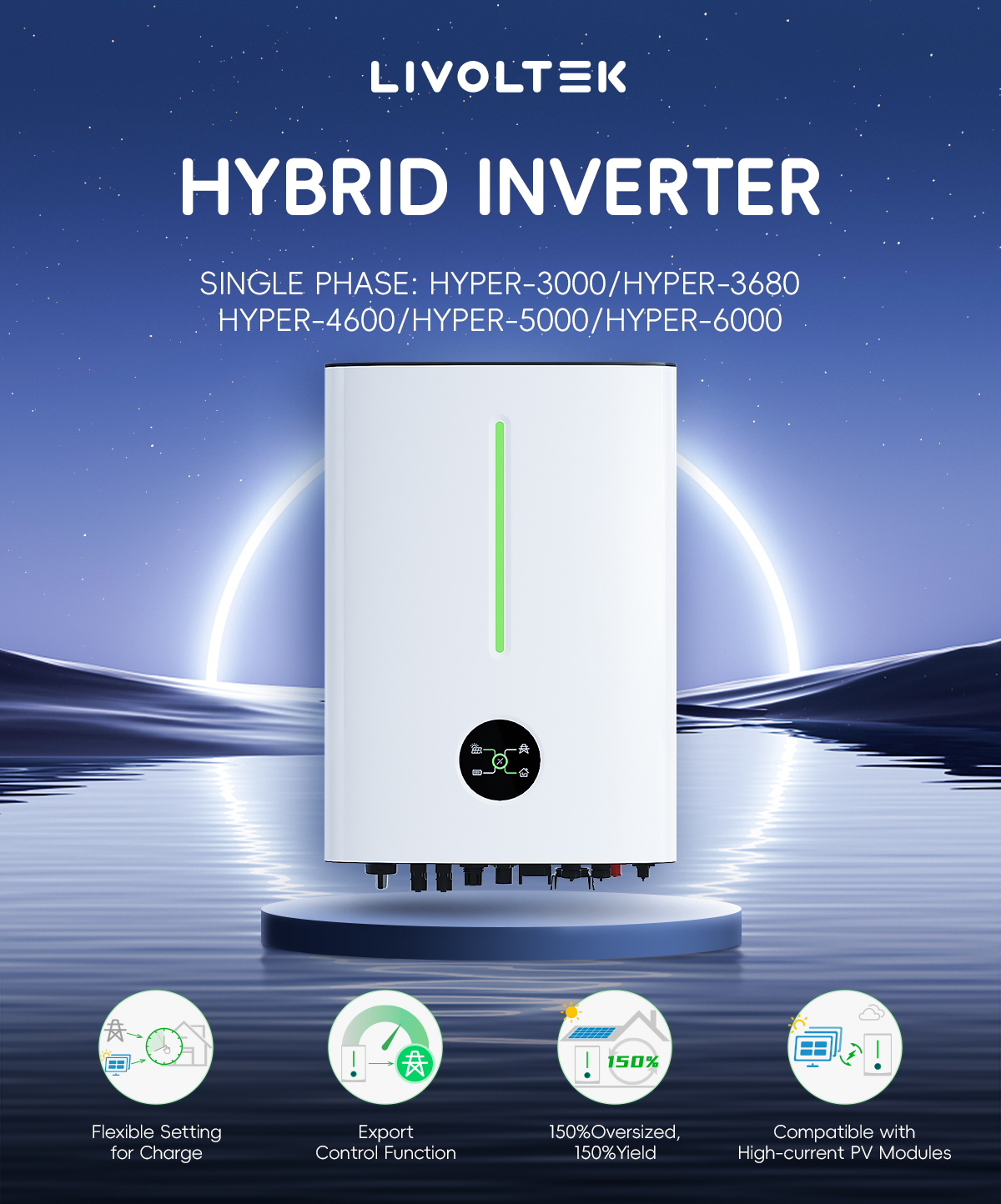 Hybrid Inverter Single Phase 6KW Solar Energy