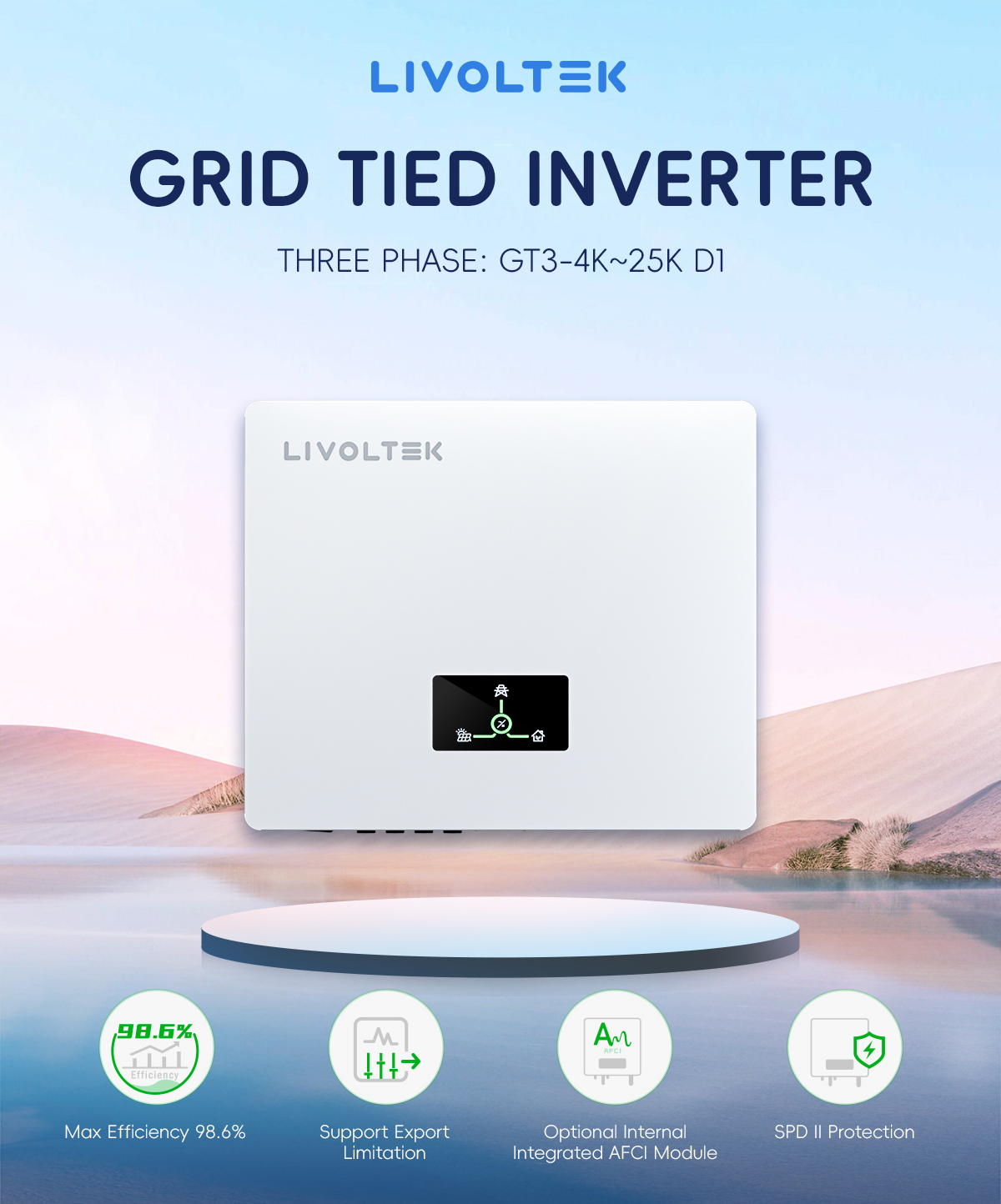 Three Phase Grid-tied Inverter 15kW - Livoltek